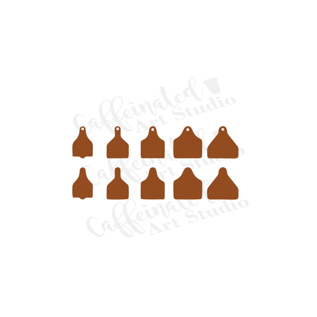 Cow Ear Tag Svg / Cow Ear Tags Earrings Template Svg / Cow Ear Svg ...