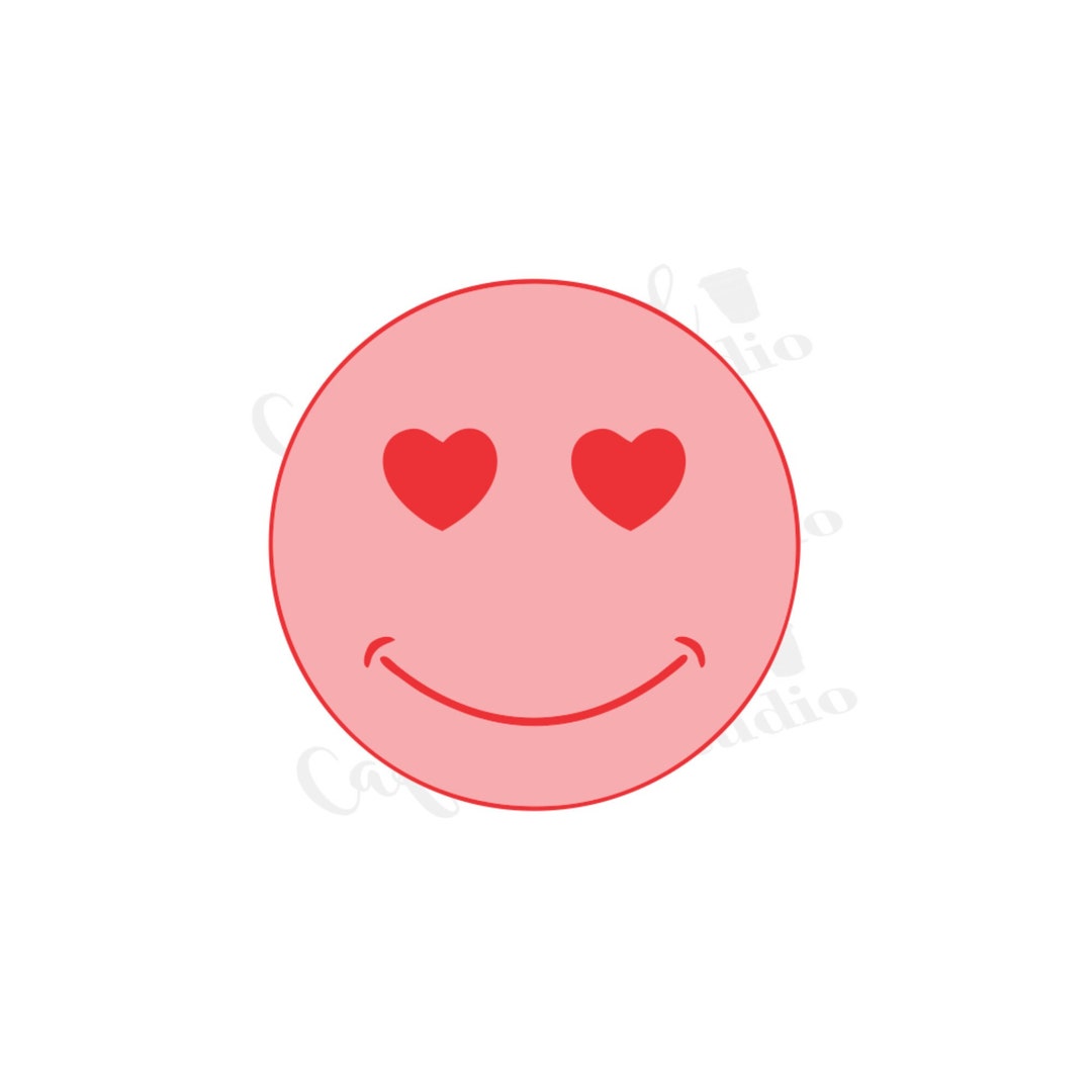 Heart Eyes Smiley Svg / Retro Valentine Svg / Smiley Face Svg ...