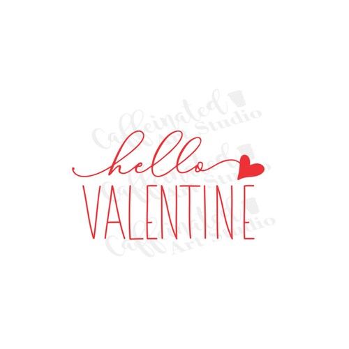 Svg-hello Valentine Heart - Etsy