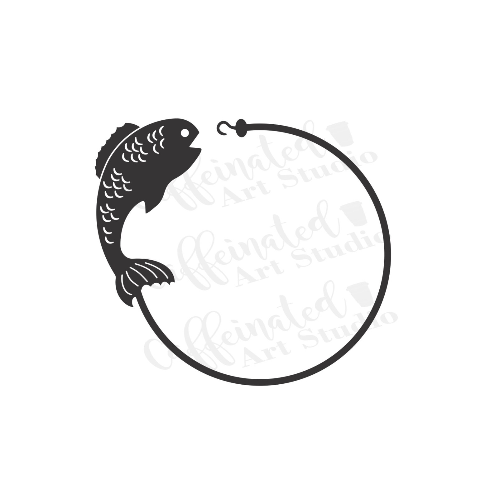 Fish Svg / Fishing Svg / Fish Monogram Frame Svg / Digital - Etsy