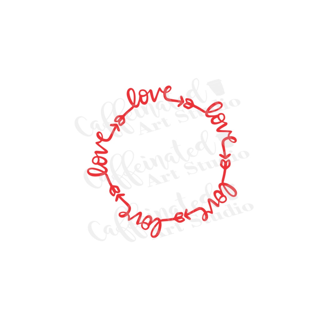 Love Frame Svg / Love Monogram Frame Svg / Valentine Svg / Valentines ...