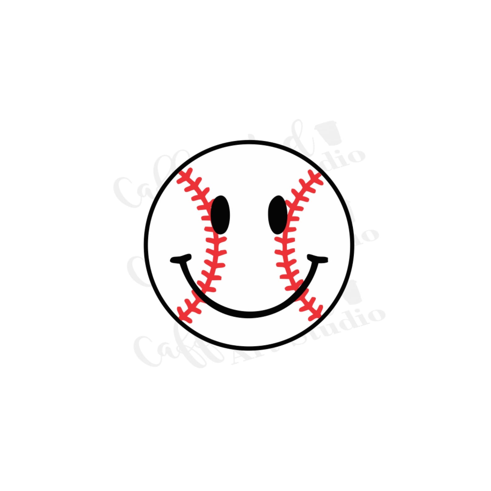 Baseball Vibes Svg / Baseball / Smiley Face Svg / Baseball Svg ...