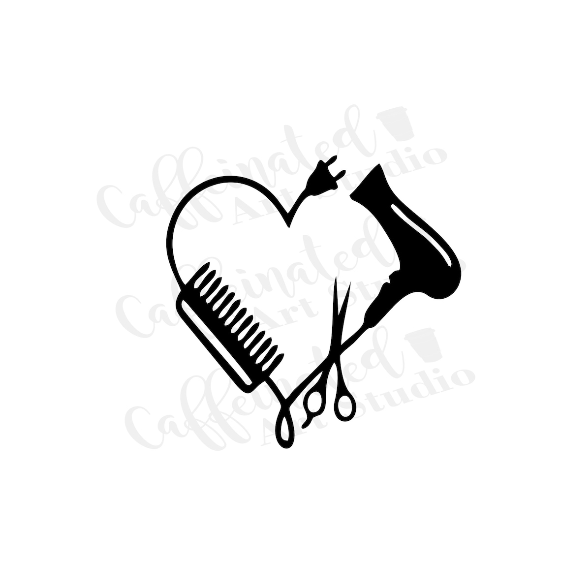 Hair Salon Svg / Hairdresser Svg / Hairdresser Heart Svg / Blow Dryer ...