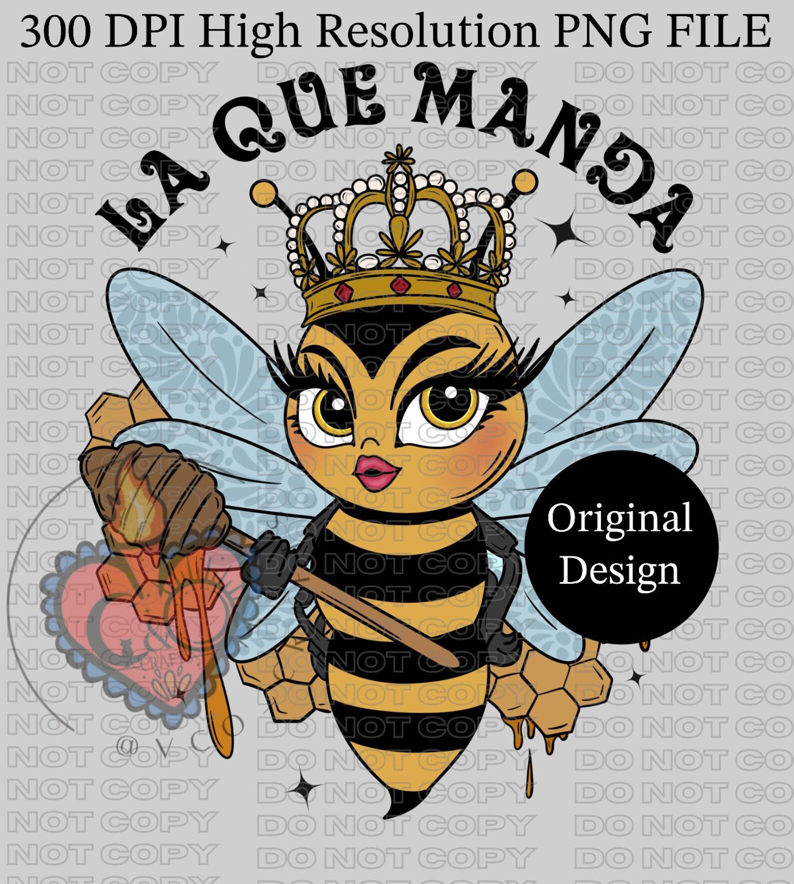 La Que Manda PNG, Original Design, Hispanic PNG, Abeja Reina, Queen Bee ...