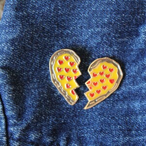 Best Friends Hard Enamel Pizza Pins, Best Friend Gift, Pizza Lovers Pin ...
