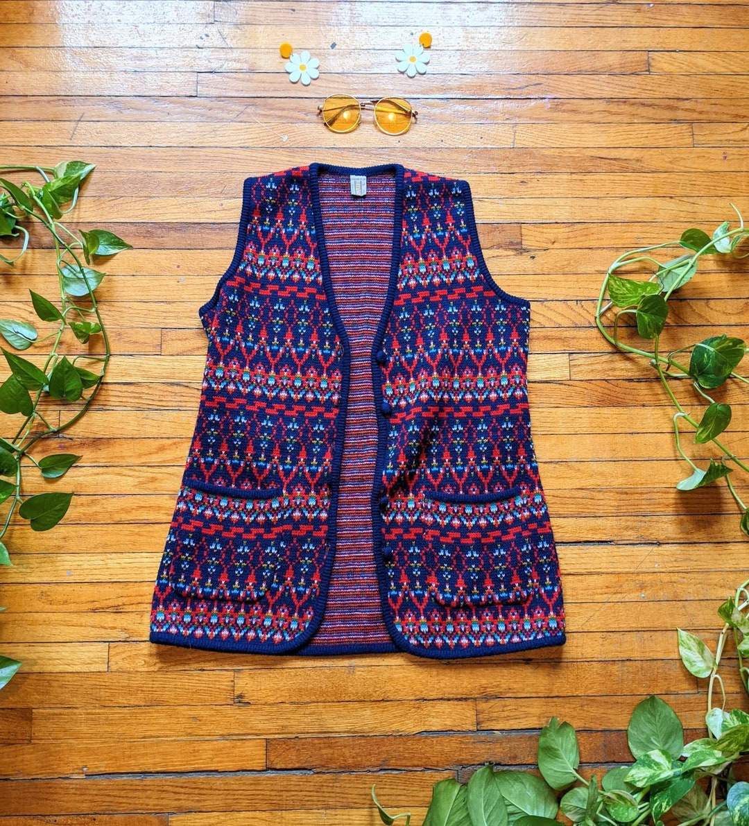 Vintage 1970s Vest // Your Grandma's Vest // Woool Warm Vest 1980s - Etsy