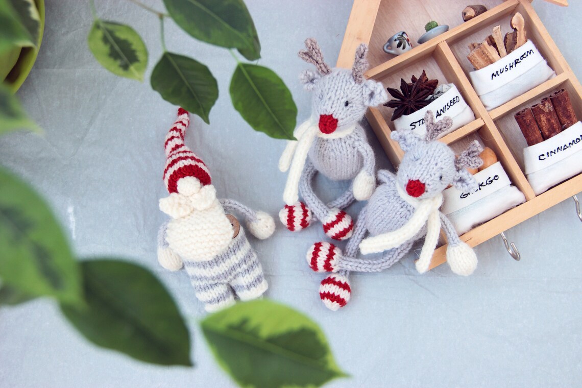 Deer knitting PATTERN Knit reindeer handmade toy PDF Knitted | Etsy