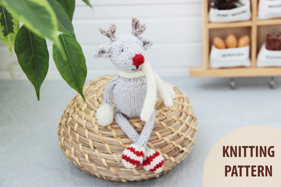 Christmas Deer Knitting PATTERN Christmas Tree Toy Craft | Etsy