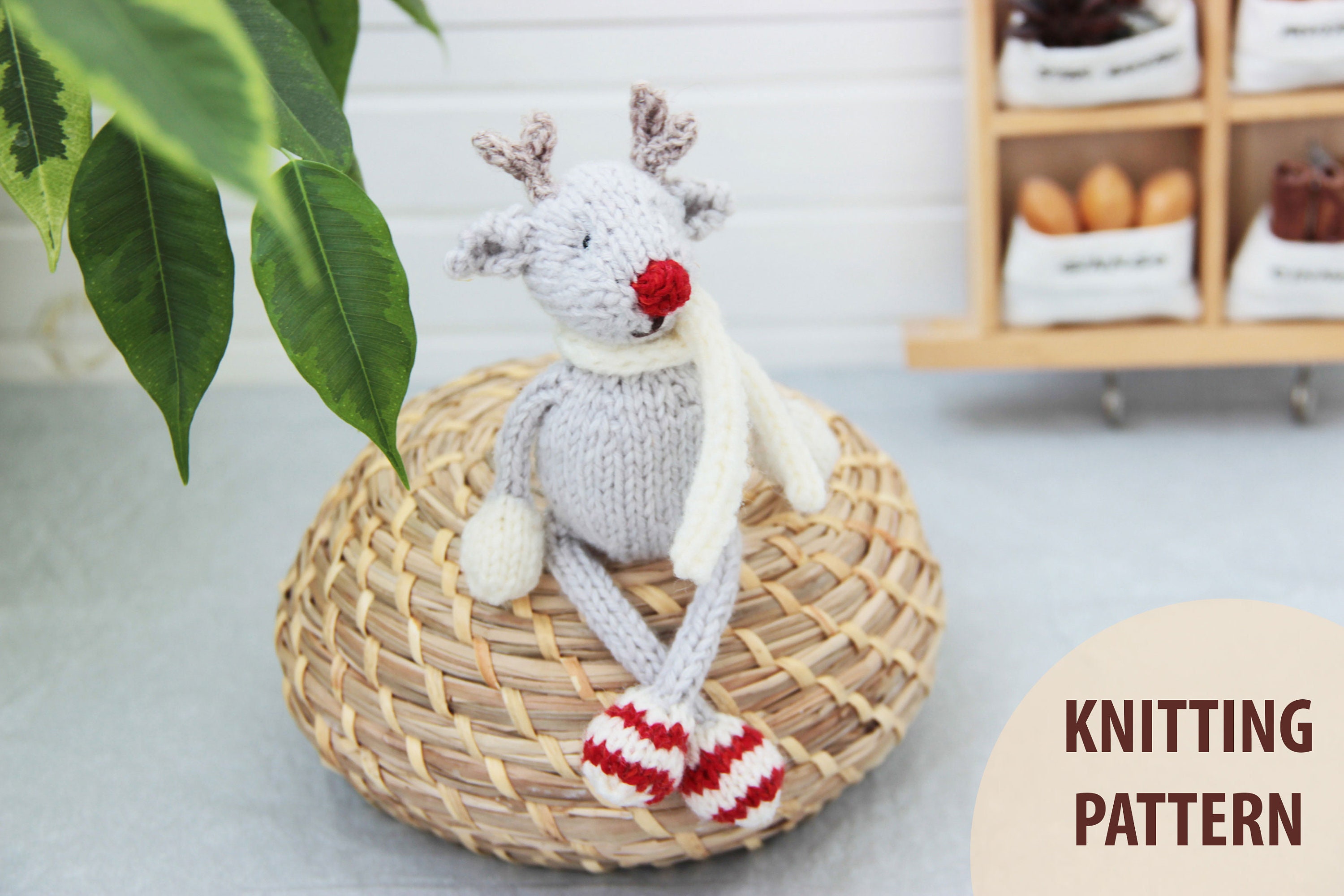 Christmas Deer Knitting PATTERN Christmas Tree Toy Craft | Etsy