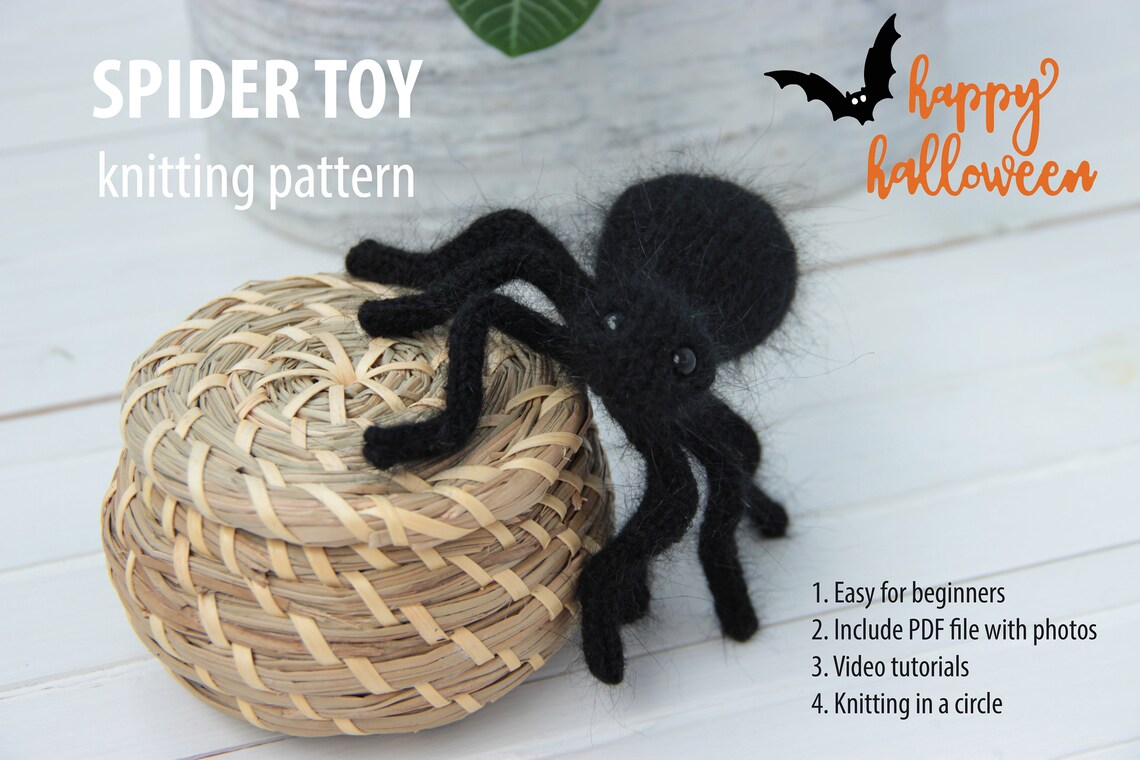 Spider KNITTING PATTERN Halloween Toy Knit Spider Tarantula | Etsy