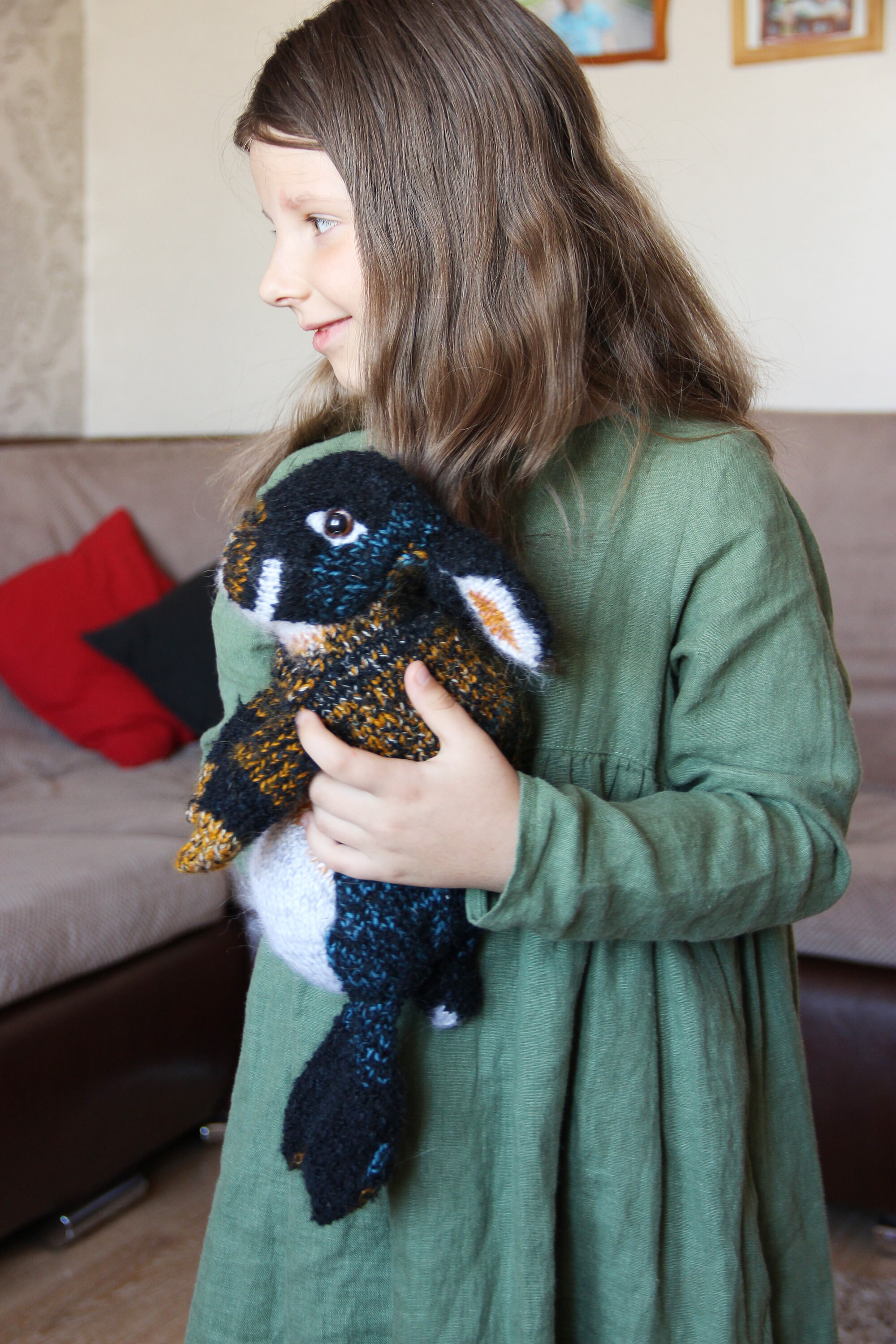 Black otter rex rabbit toy Gift for Rabbit lover Stuffed | Etsy