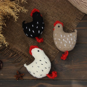 Chicken Decor for Chicken Lovers, Crochet Chicken Plush Amigurumi ...