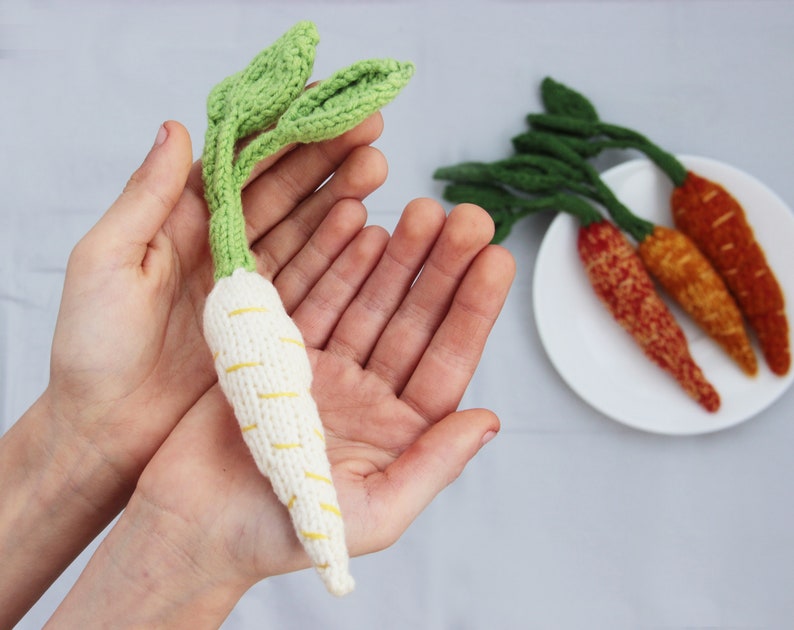 Carrot Knitting PATTERN, Amigurumi Knit Carrot PDF, Easter Table Decor, Farmhouse Easter Decor ...