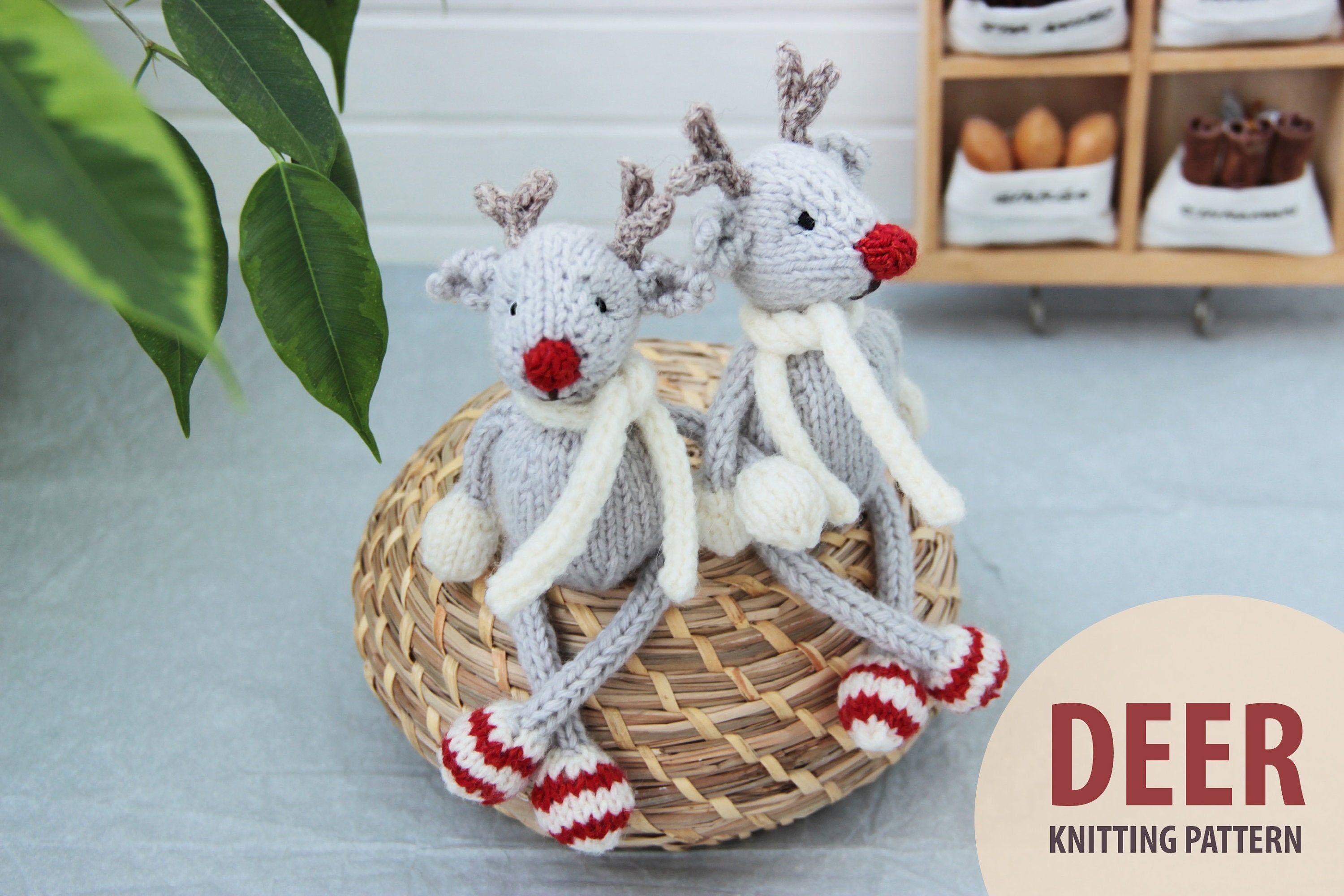 Deer Knitting PATTERN, Knit Reindeer Handmade Toy PDF, Knitted Fawn ...