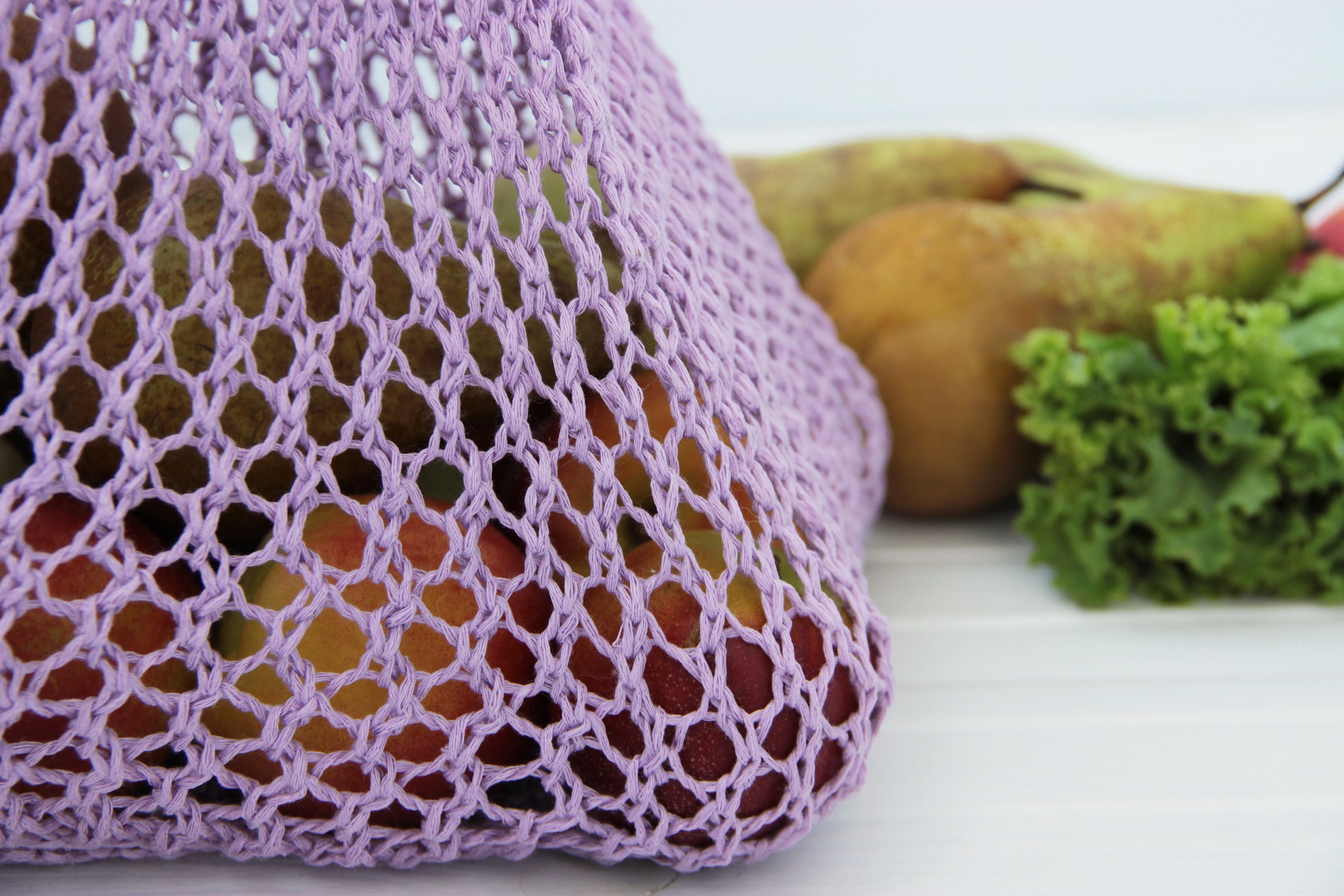 Reusable Produce Bag KNITTING PATTERN - Easy Produce Bag Tutorial - Net ...