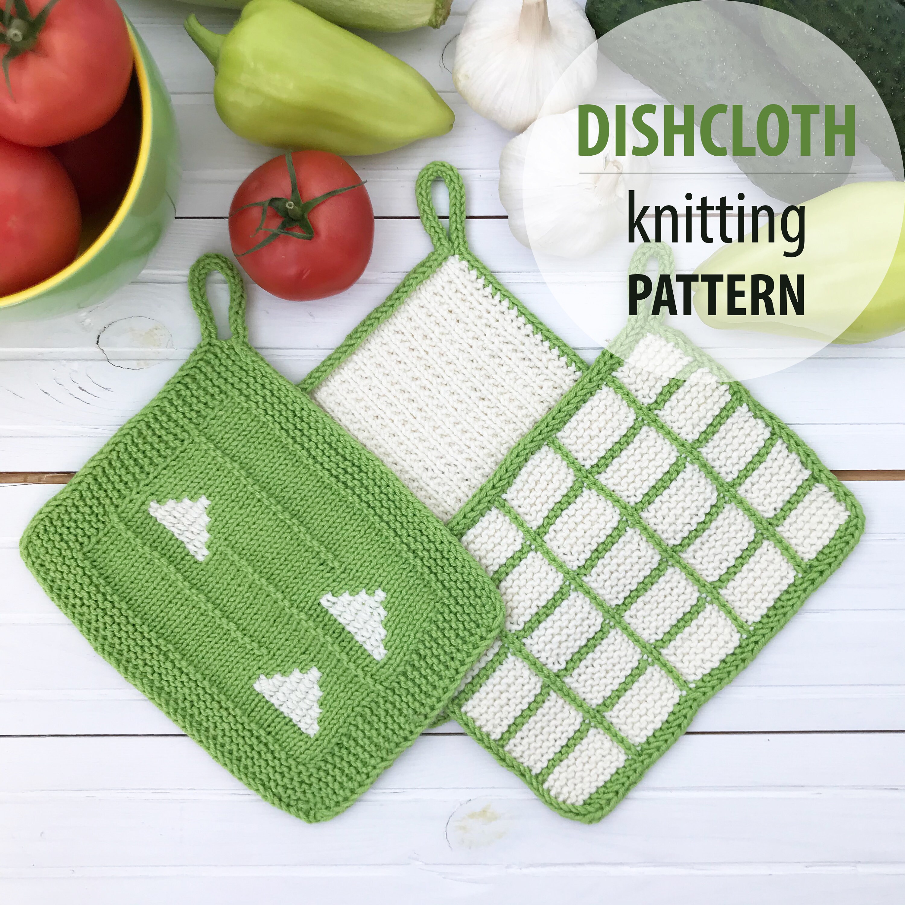 Dishcloth Knitting PATTERN PDF Potholder Knitting Pattern Knit Hot Pads Diy Tutorial Knitted ...