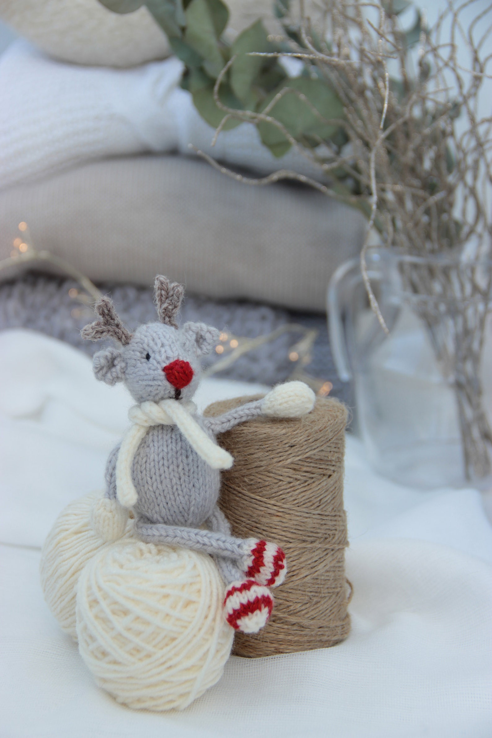 Deer Knitting PATTERN, Knit Reindeer Handmade Toy PDF, Knitted Fawn ...