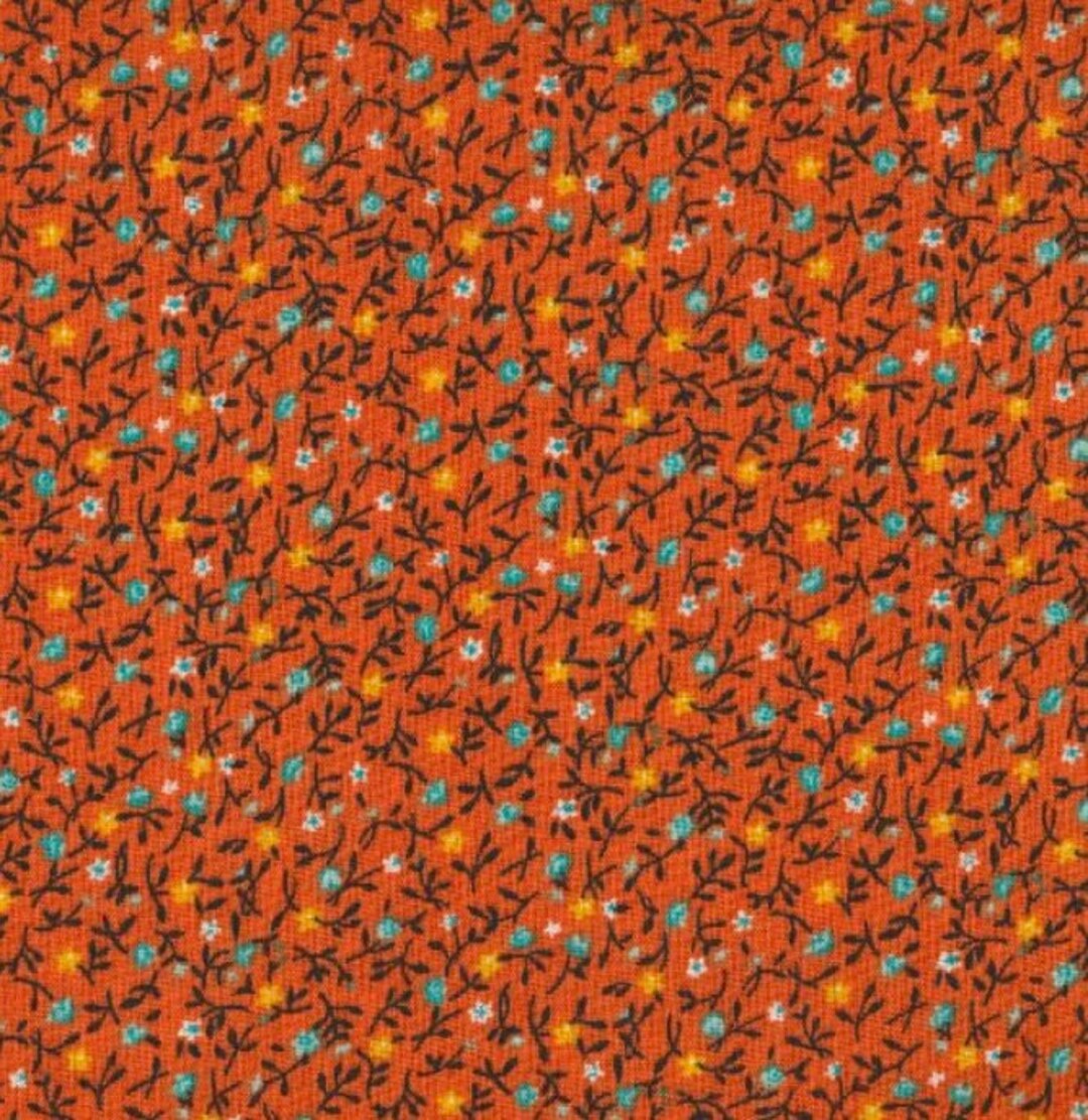 Classic Orange Calico Print in 100% Cotton - Etsy