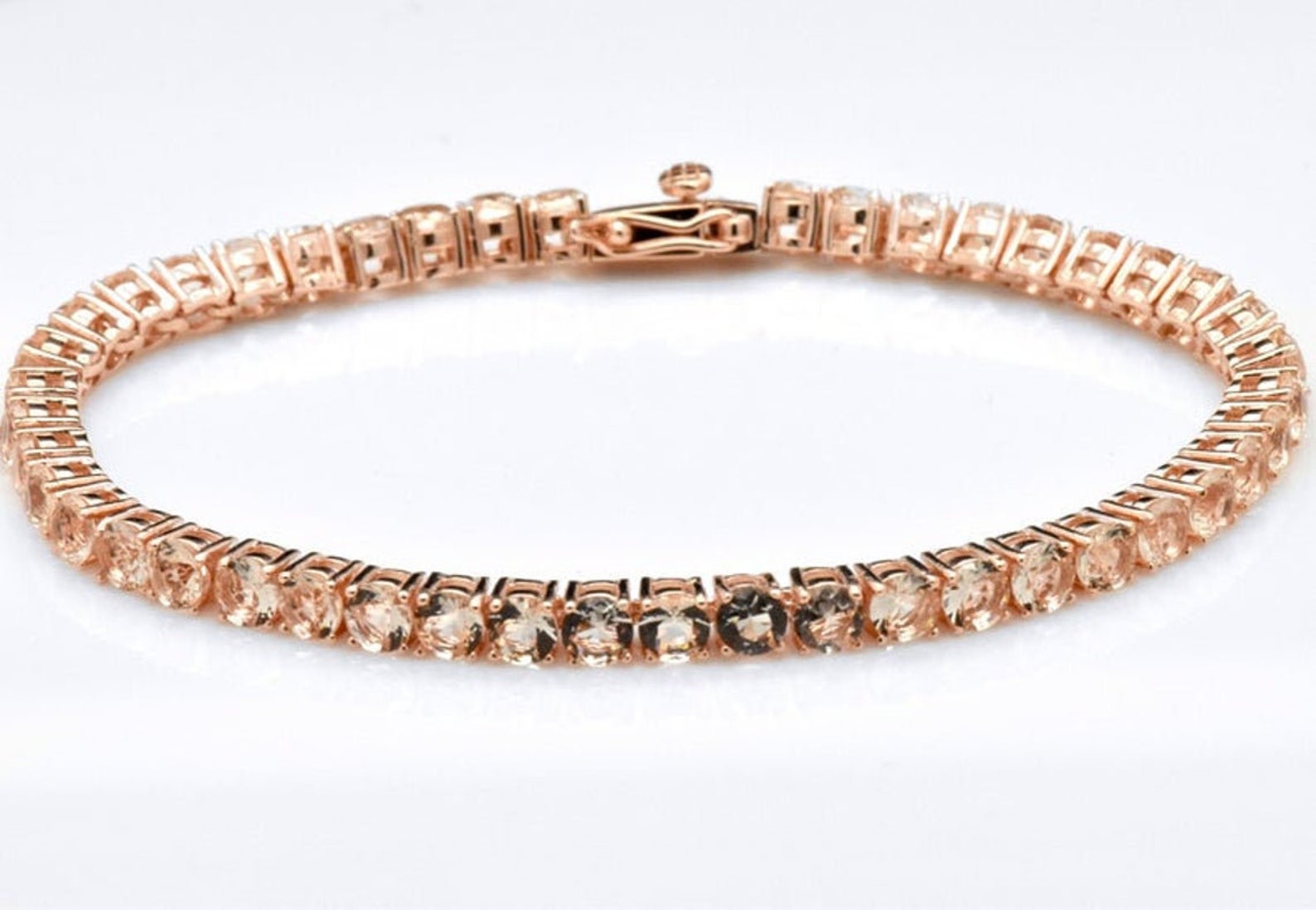 Morganit Tennis Armband in Sterling Silber Tennisarmband | Etsy