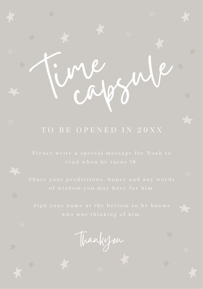 Time Capsule Printable - Etsy