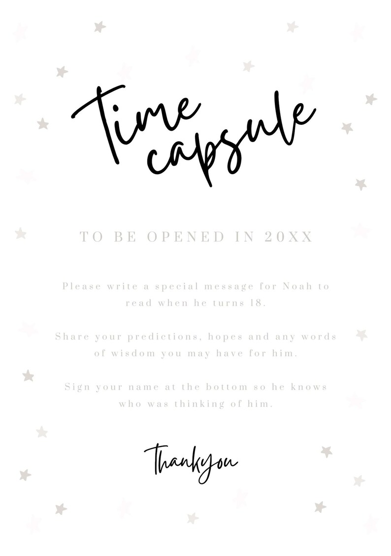 Time Capsule Printable - Etsy