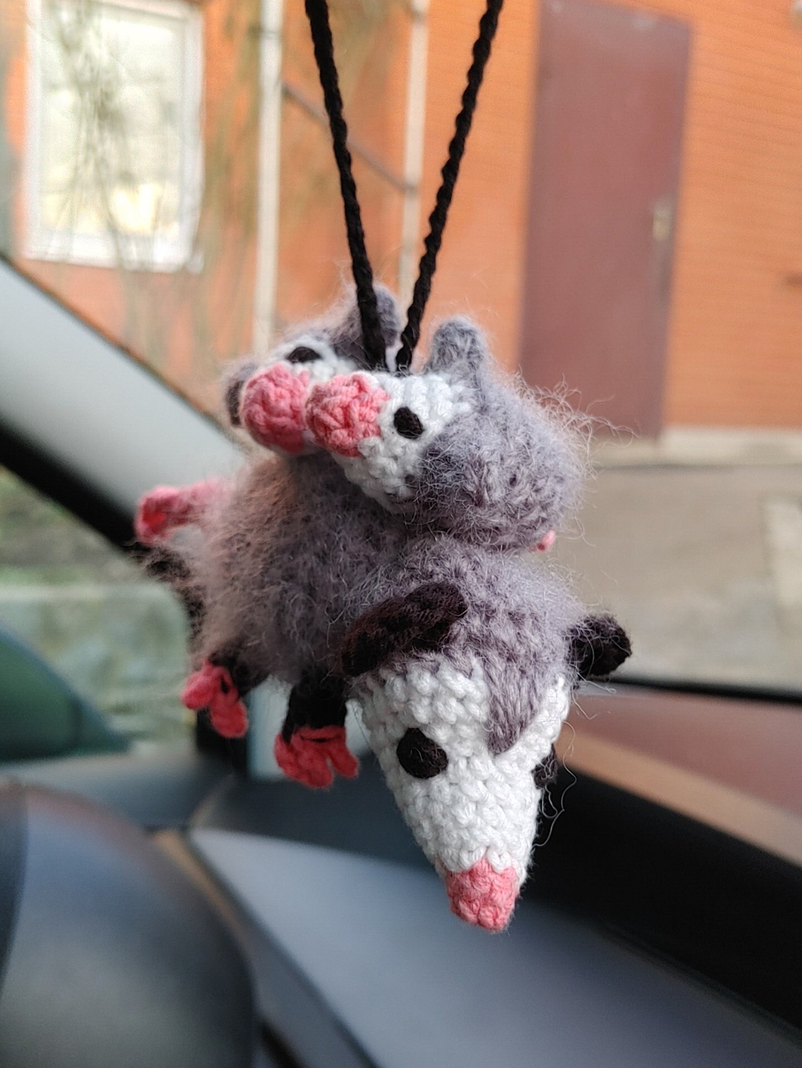 Opossum Stuffed Animal, Dashboard Decor, Possum Rear View Mirror ...