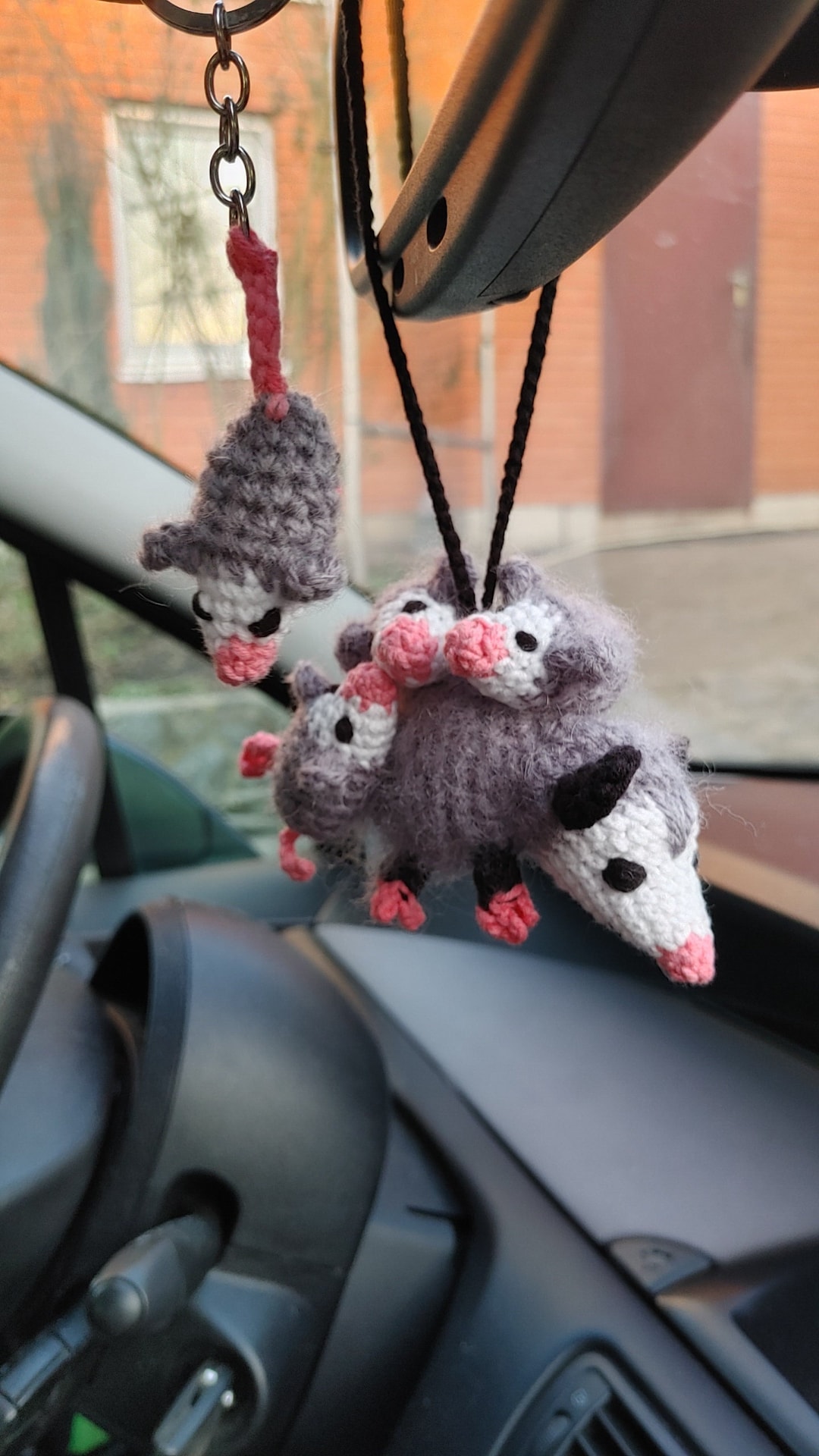 Opossum Stuffed Animal, Dashboard Decor, Possum Rear View Mirror ...