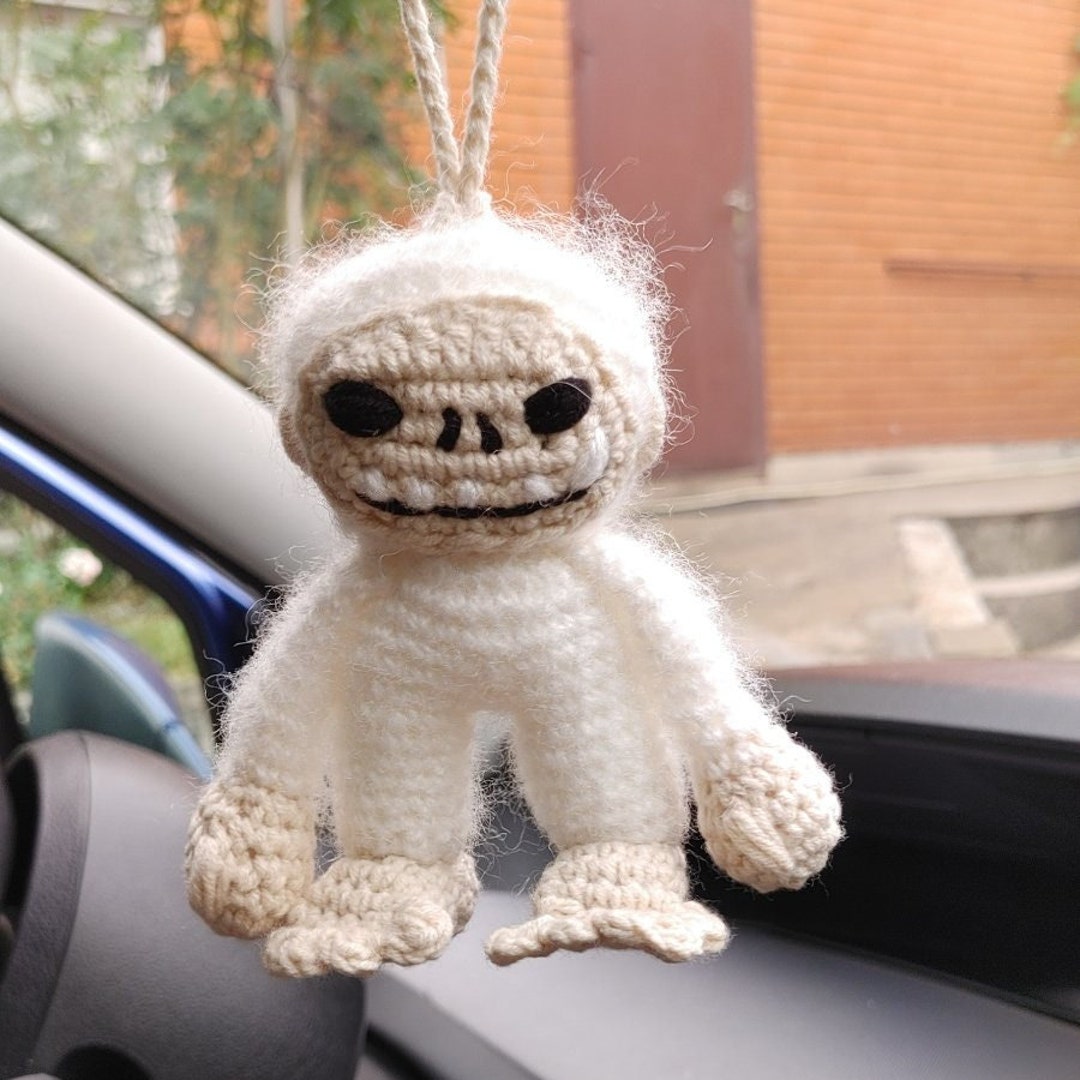 Sasquatch Plush Car Charm, Bigfoot Rear View Mirror Dangle, Cryptid ...