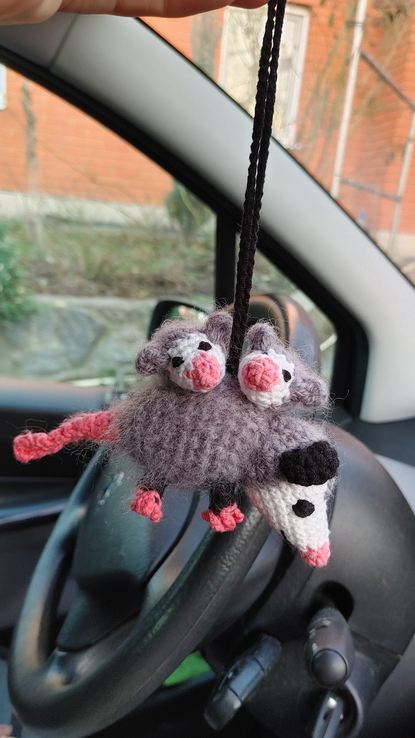 Opossum Stuffed Animal, Dashboard Decor, Possum Rear View Mirror ...
