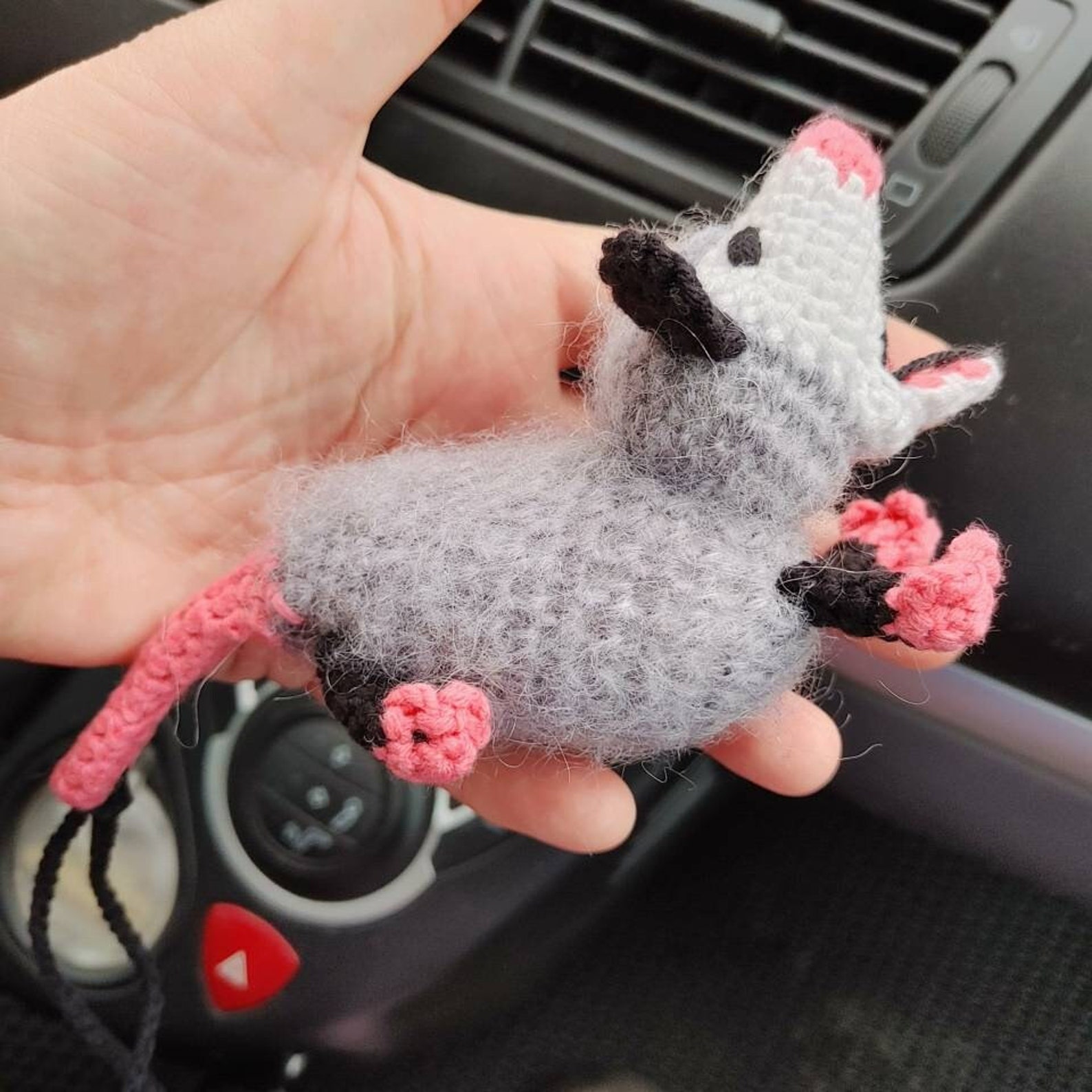 Possum Car Charms, Opossum Plush, Car Dashboard Decor, Possum Ornament ...