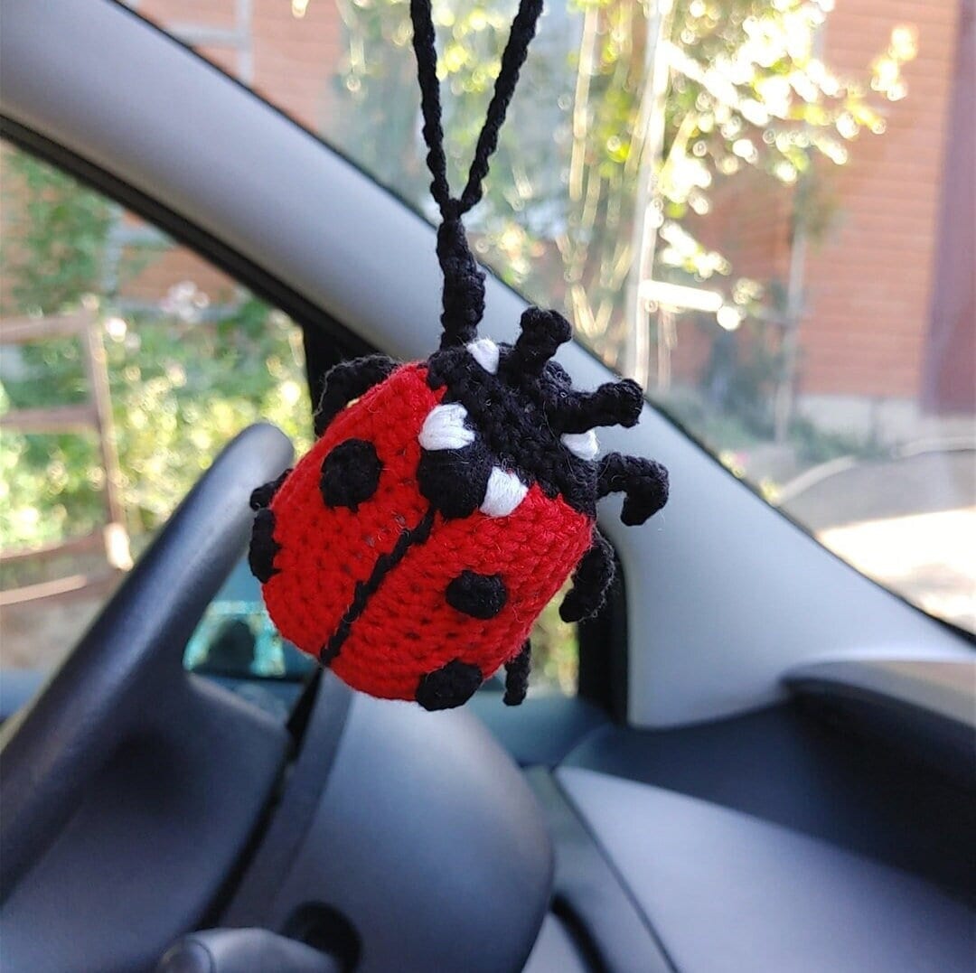 Ladybug Dashboard Decor, Rear View Charm Decoration, Cute Car ...