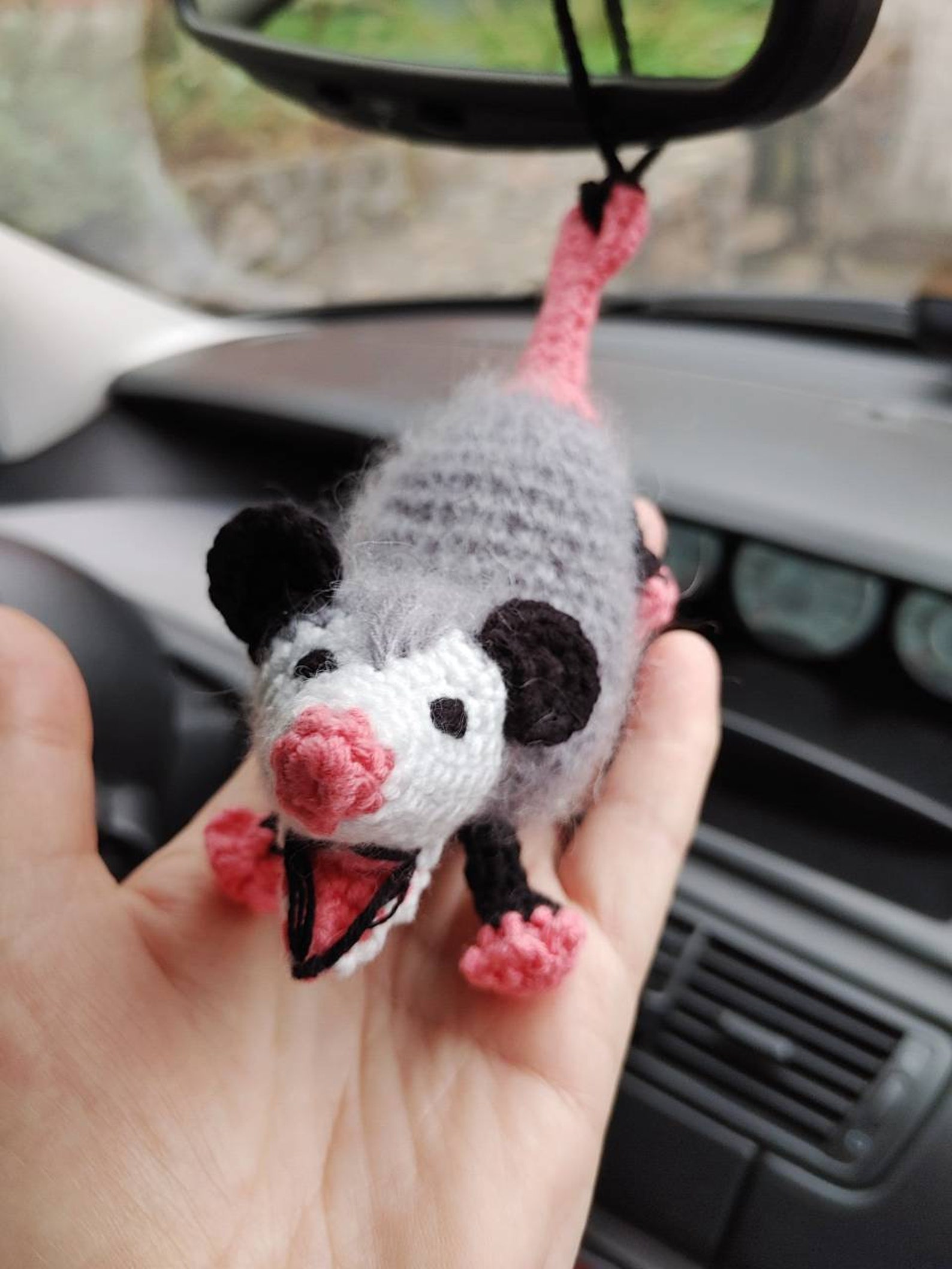 Possum Car Charms, Opossum Plush, Car Dashboard Decor, Possum Ornament ...