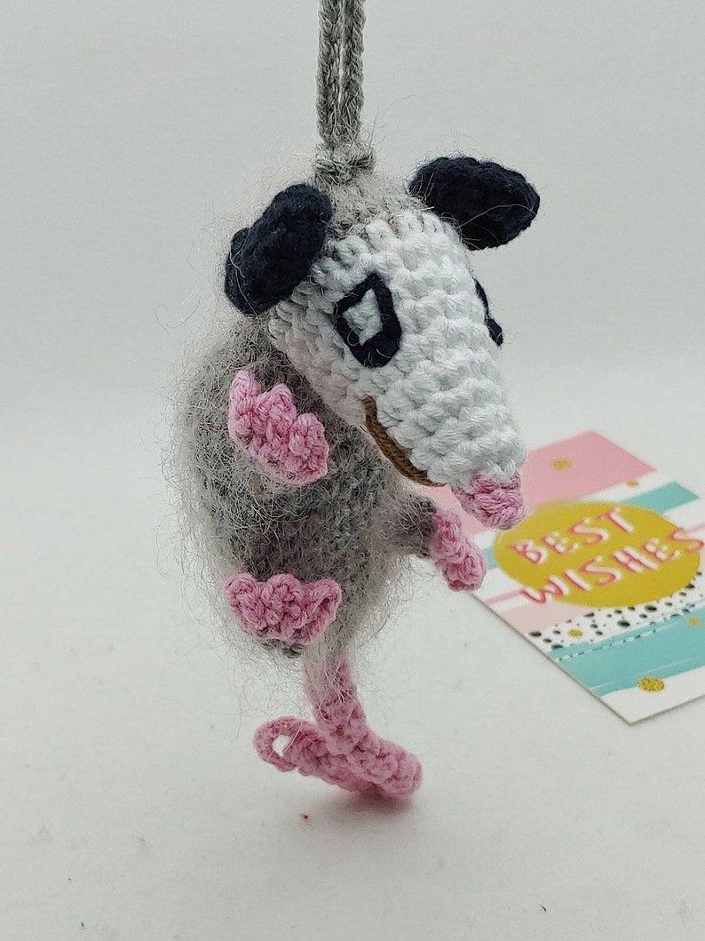 Opossum Rear View Mirror Charm , Screaming Possum Plush Hanging Car ...