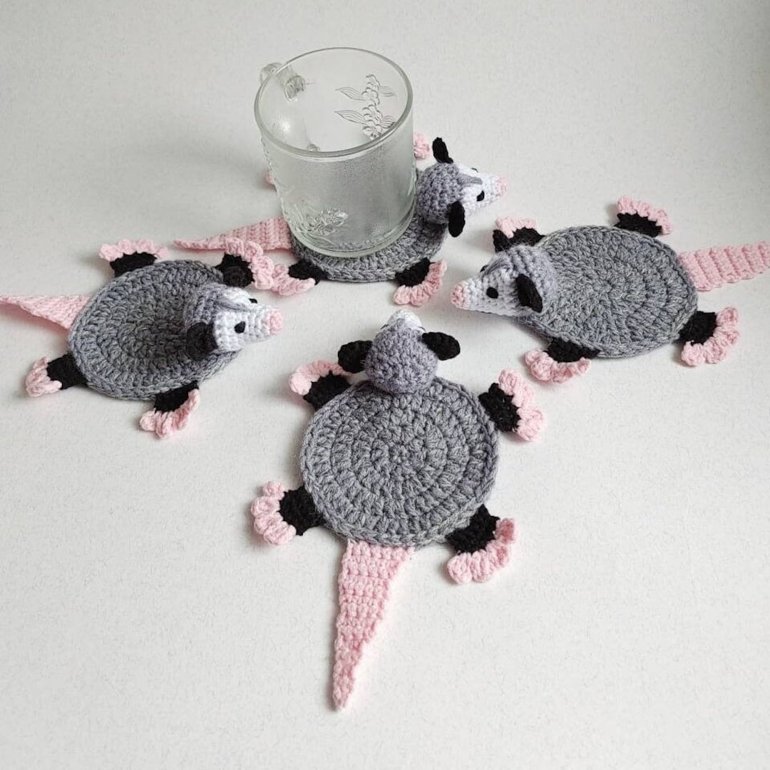 Opossum Plush, Cup Holder Coaster, Table Stand, Cute Coaster Possum ...