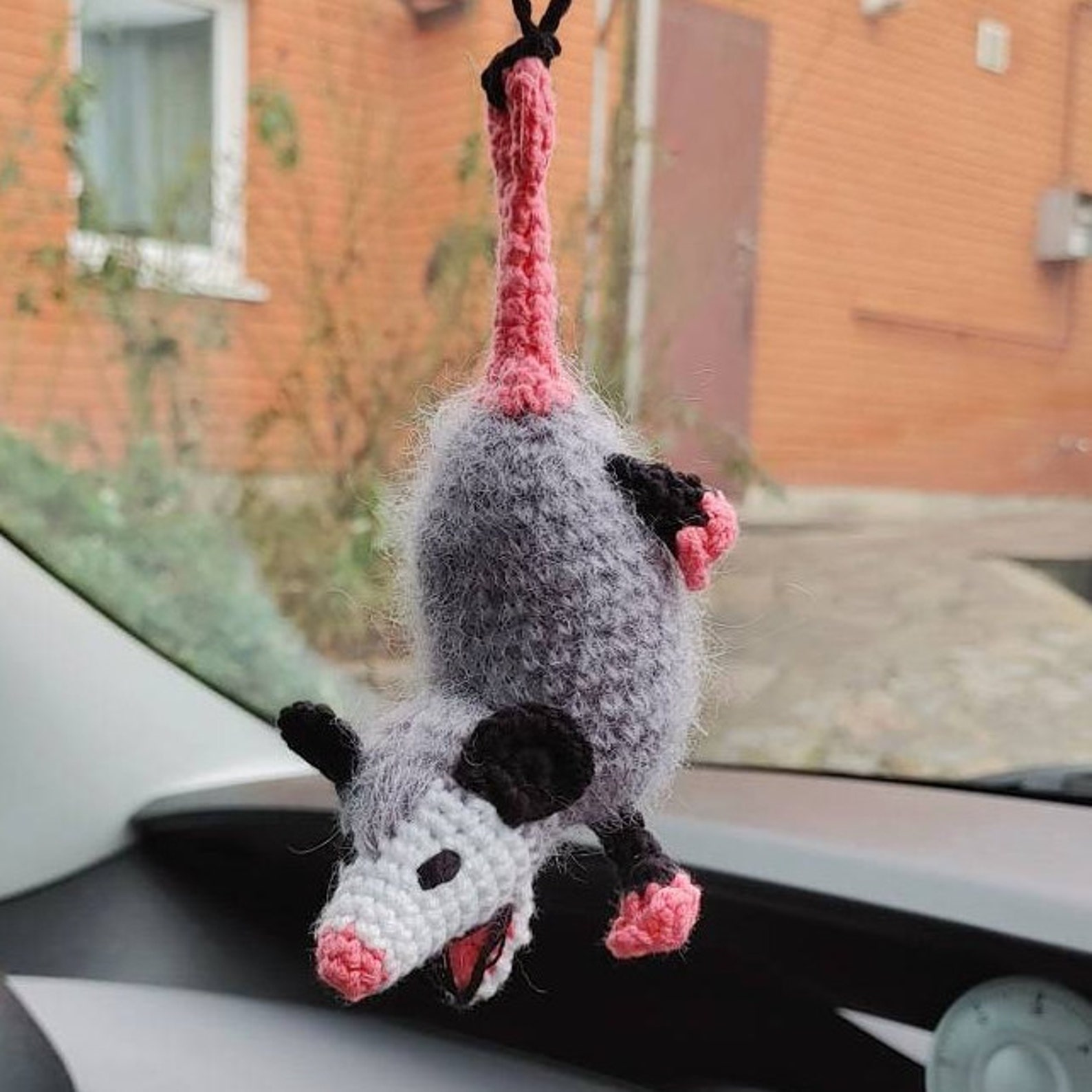 Possum Car Charms, Opossum Plush, Car Dashboard Decor, Possum Ornament ...
