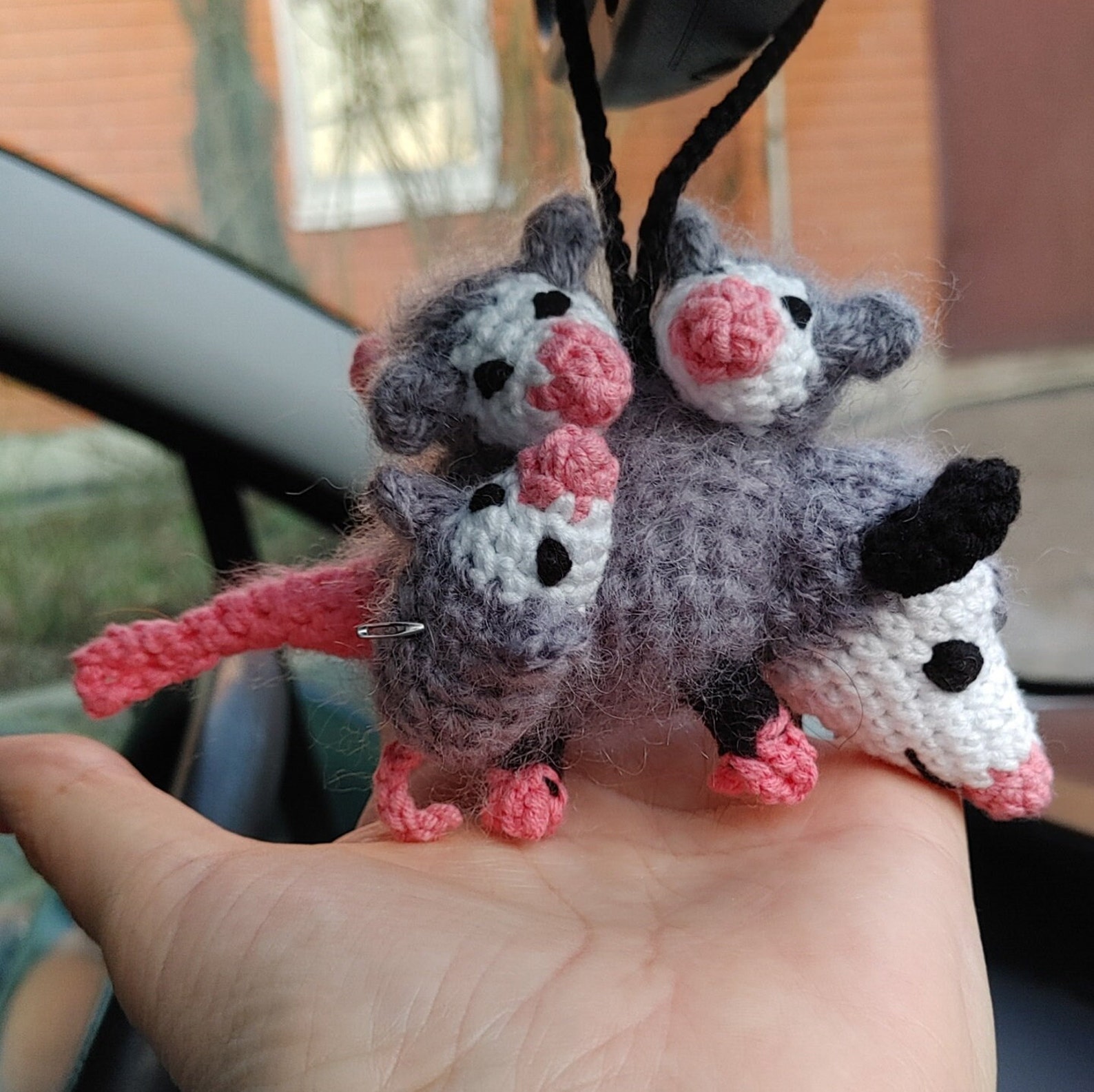 Opossum Stuffed Animal, Dashboard Decor, Possum Rear View Mirror ...