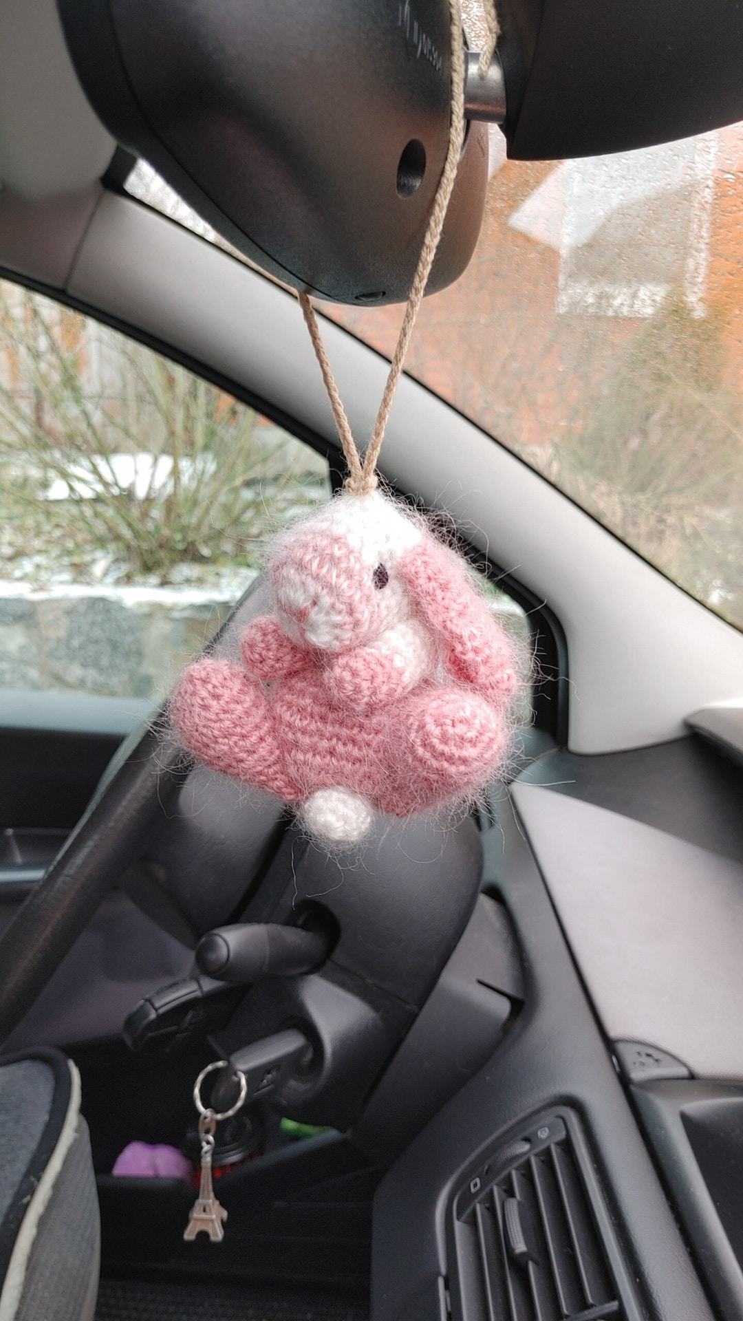 Pink Stuffed Bunny Plush, Cute Car Accessories, Dashboard Decor ...