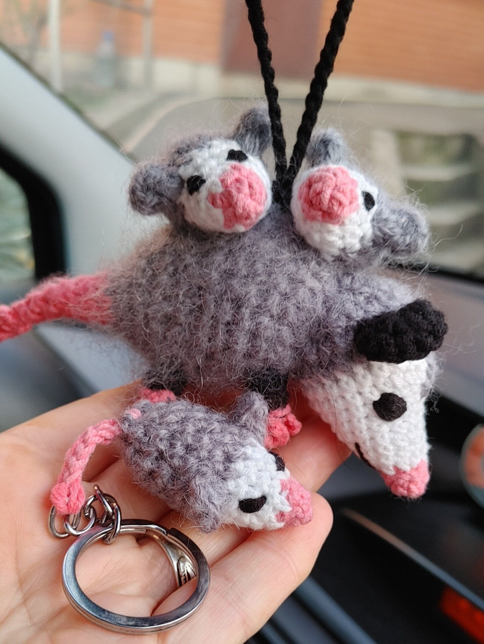 Opossum Stuffed Animal, Dashboard Decor, Possum Rear View Mirror ...