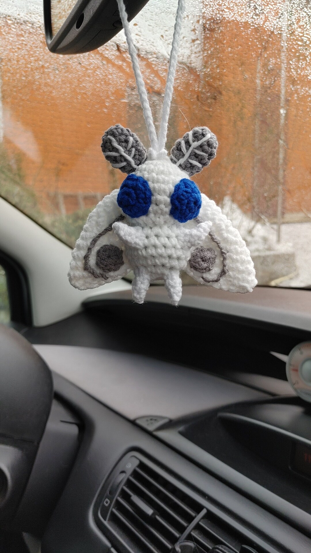 Poodle Moth Car Charm, Crochet Plush Venezuelan Moth, Hanging Mirror ...