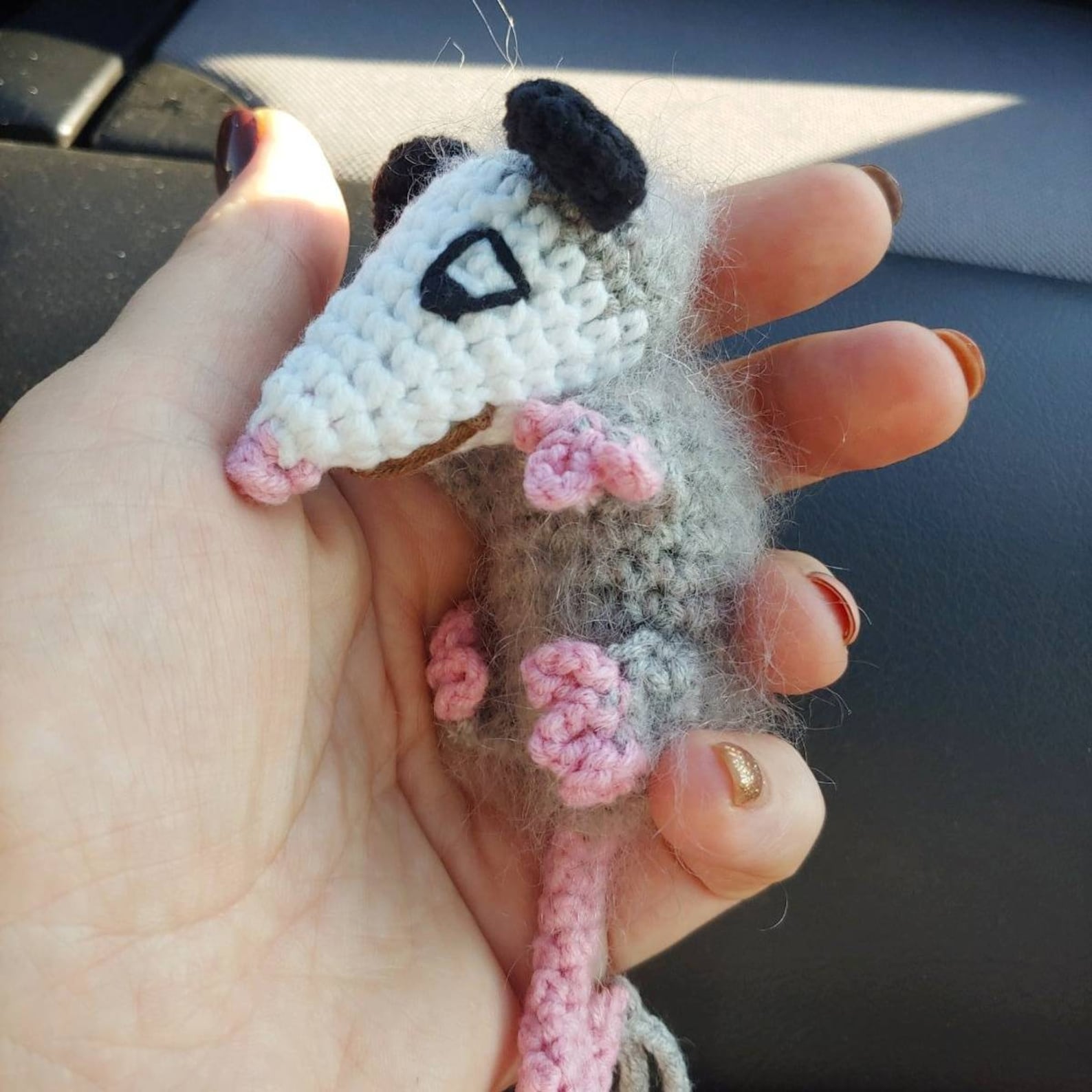 Opossum Rear View Mirror Charm Screaming Possum Plush - Etsy
