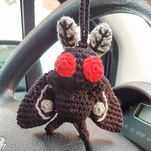 Moth Plush, Car Rear View Mirror, Car Hanging Ornament, Spooky Horror ...