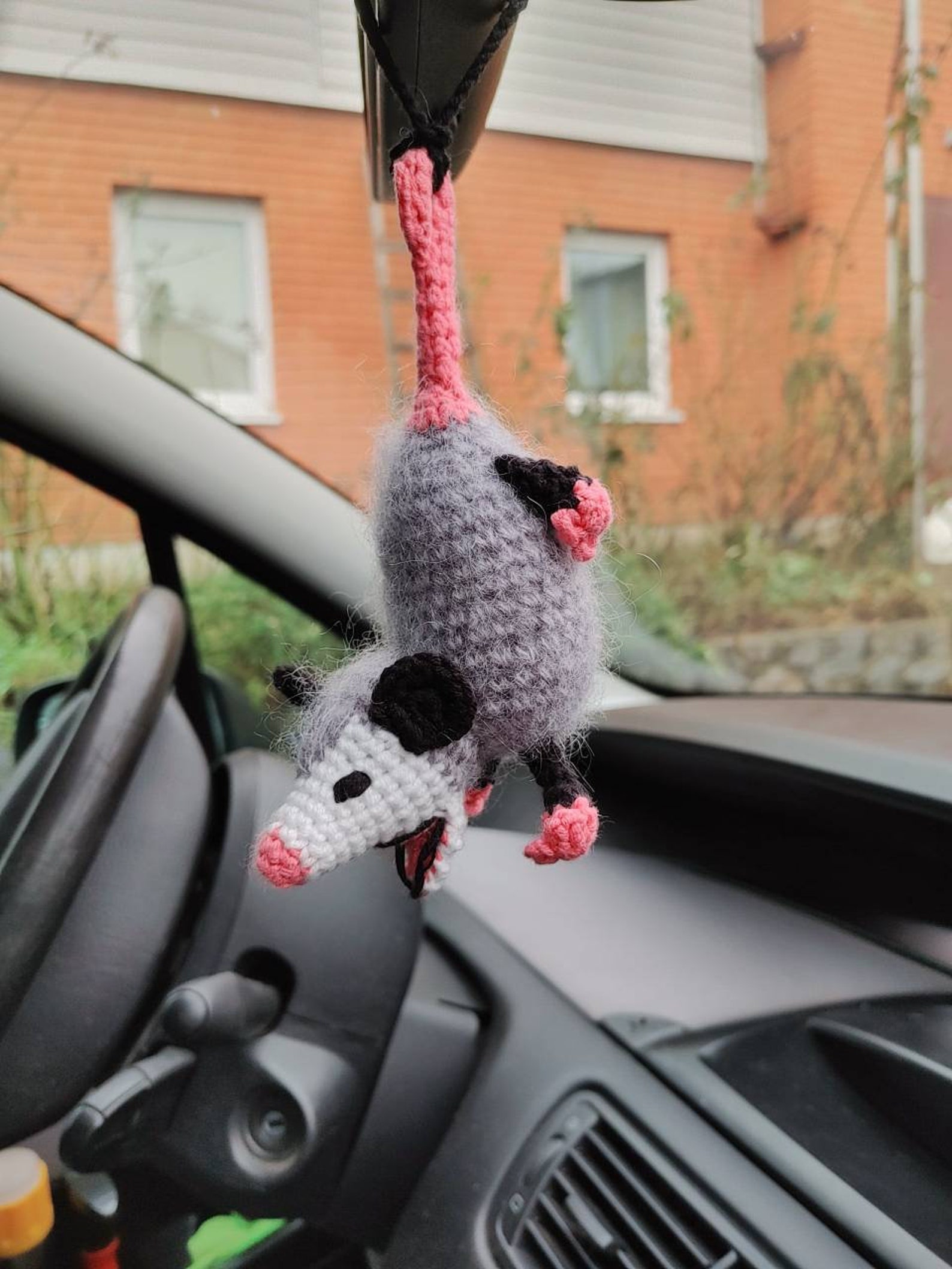 Possum Car Charms, Opossum Plush, Car Dashboard Decor, Possum Ornament ...