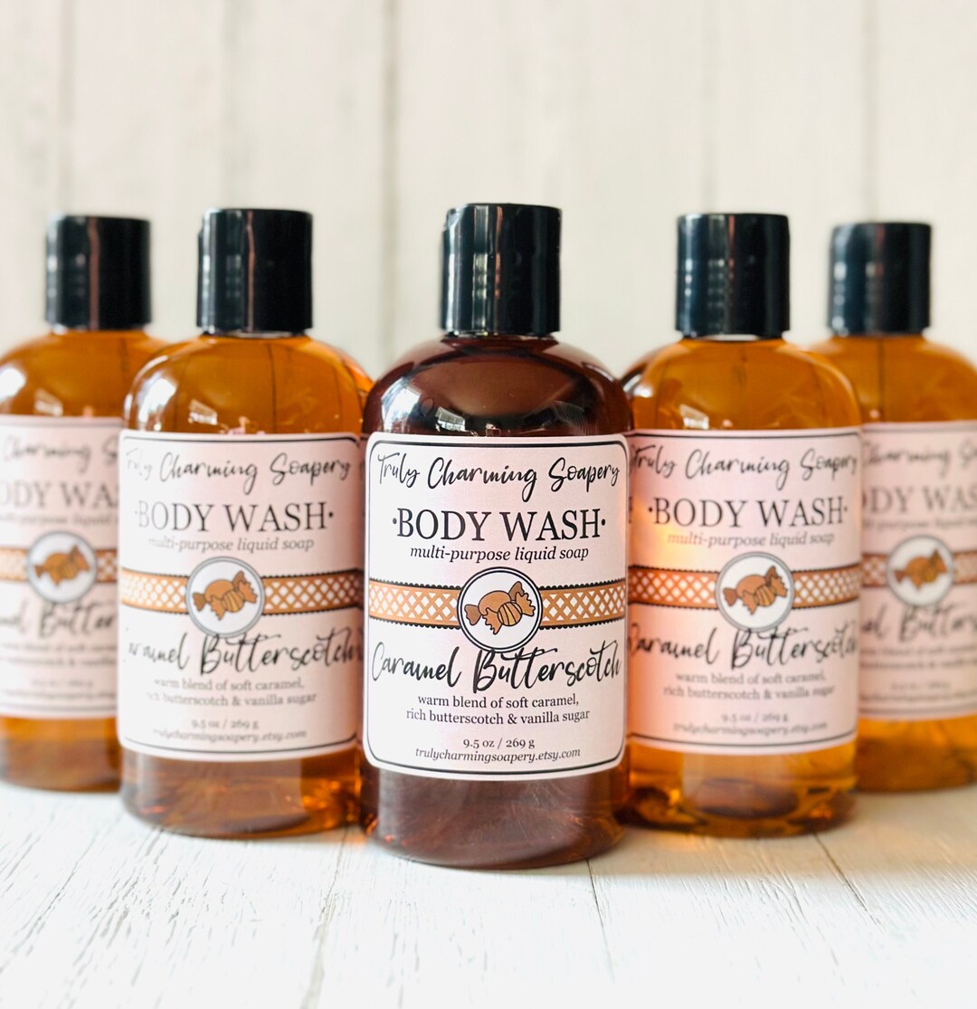 CARAMEL BUTTERSCOTCH Body Wash, Shower Gel, Bubble Bath, Aromatherapy ...
