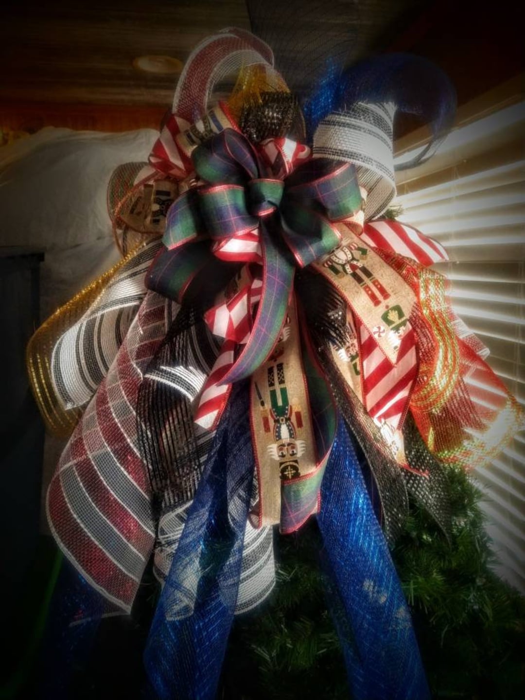 Nutcracker Tree Topper, Tree Topper Bow With Streamers, Nutcracker ...
