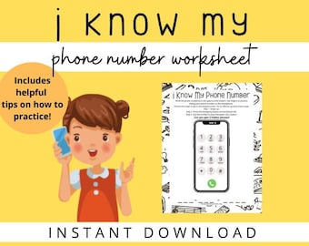I Know My Phone Number Worksheet, Phone Number Practice, Learning ...