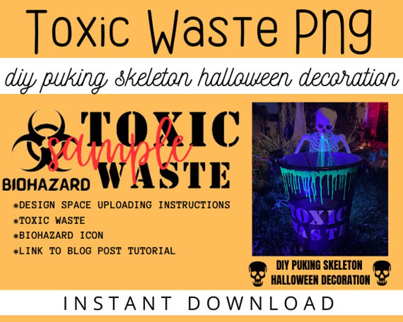 Toxic Waste Decal Toxic Waste PNG DIY Puking Skeleton Trash - Etsy