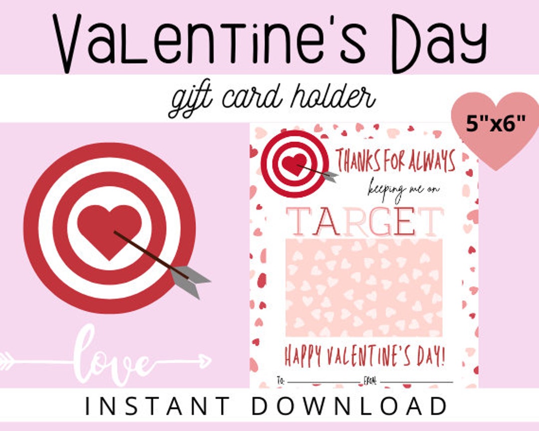 Valentine's Day Printable Gift Card Holder,gift Card Holder,target Gift ...