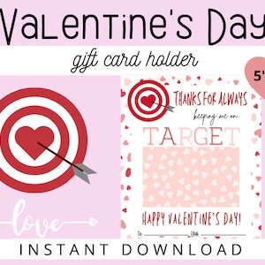 Valentine's Day Printable Gift Card Holder,gift Card Holder,target Gift ...