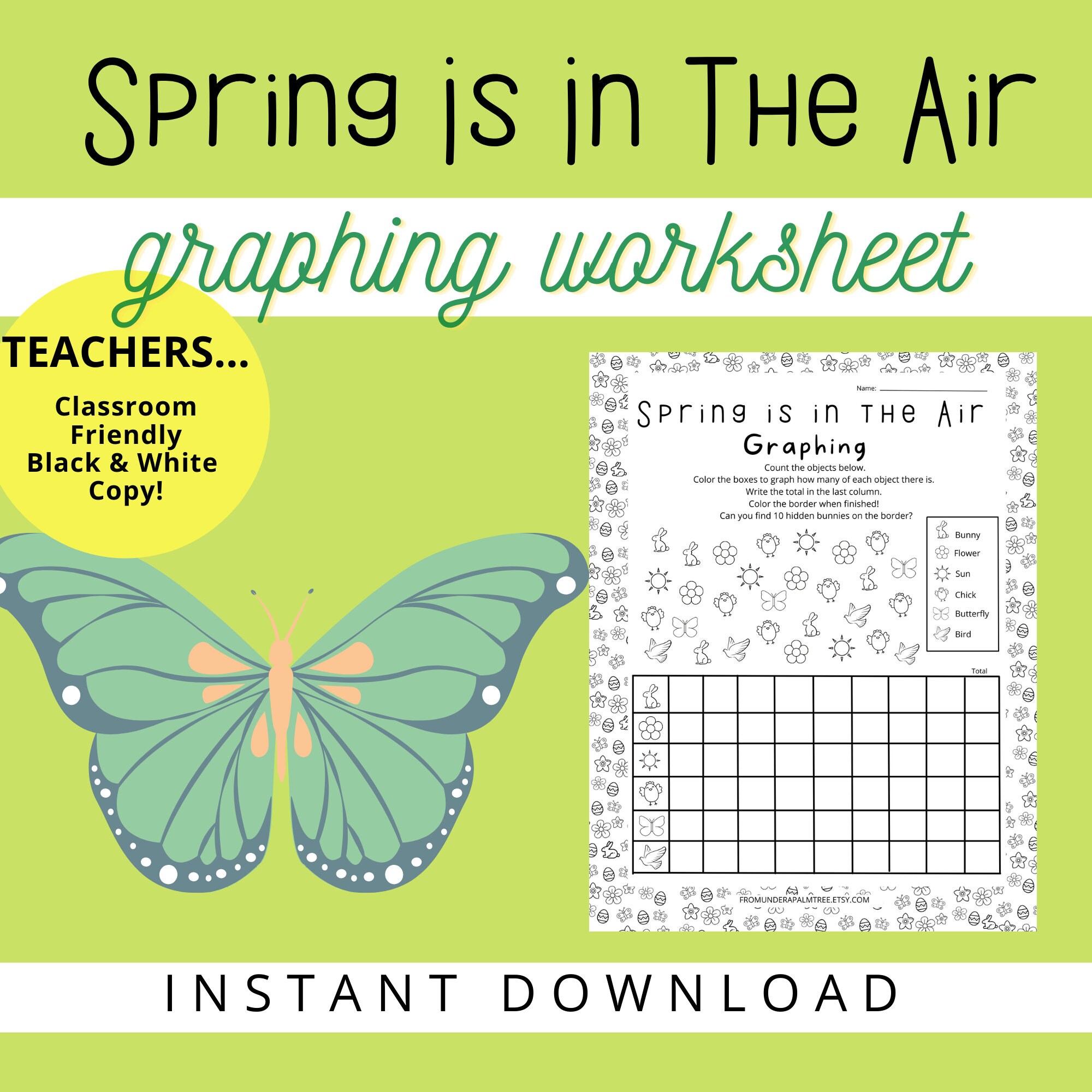 Spring is in the Air Graphing Worksheet - Etsy
