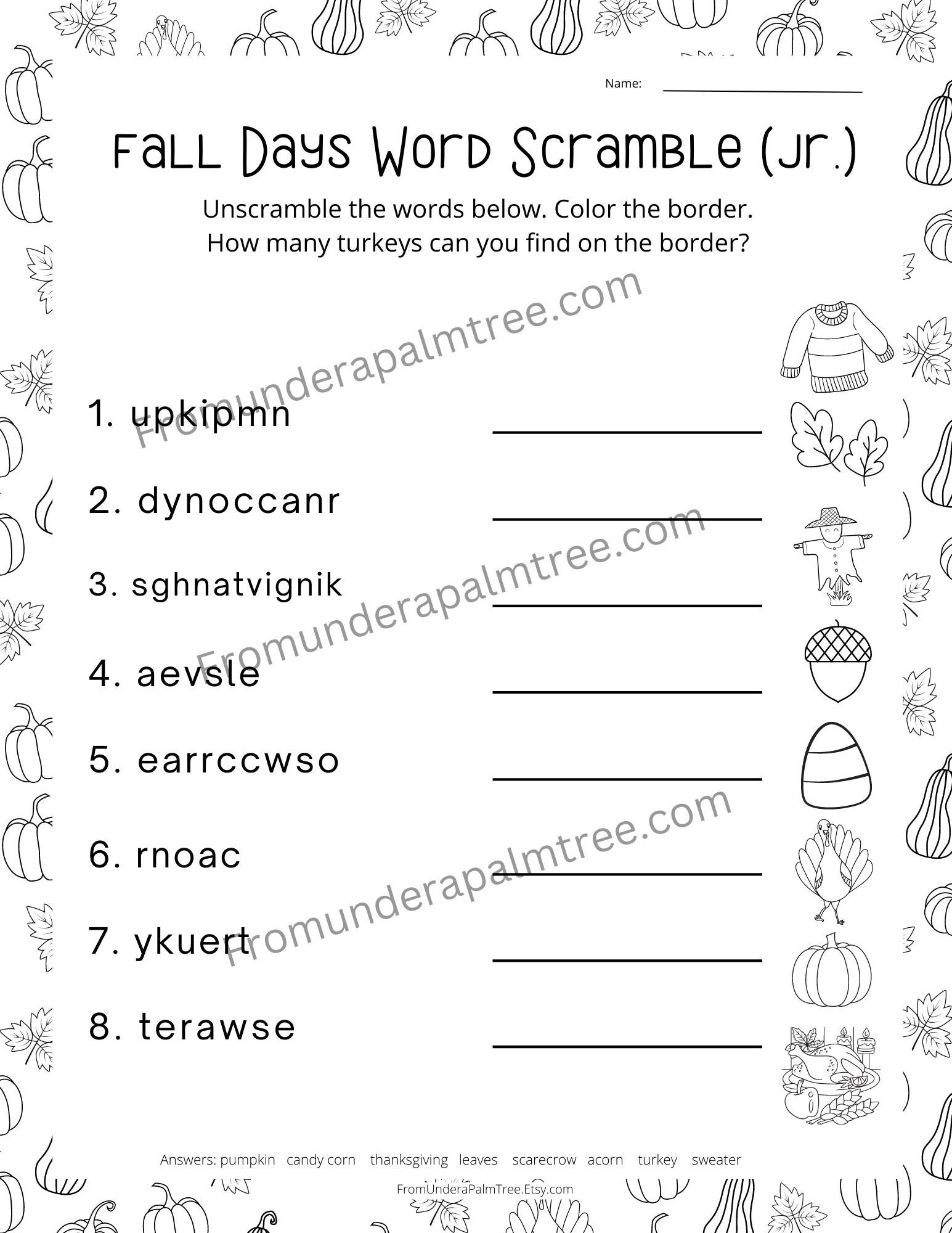 Fall Worksheet Bundle, Fall Workbook, Kindergarten Worksheets ...